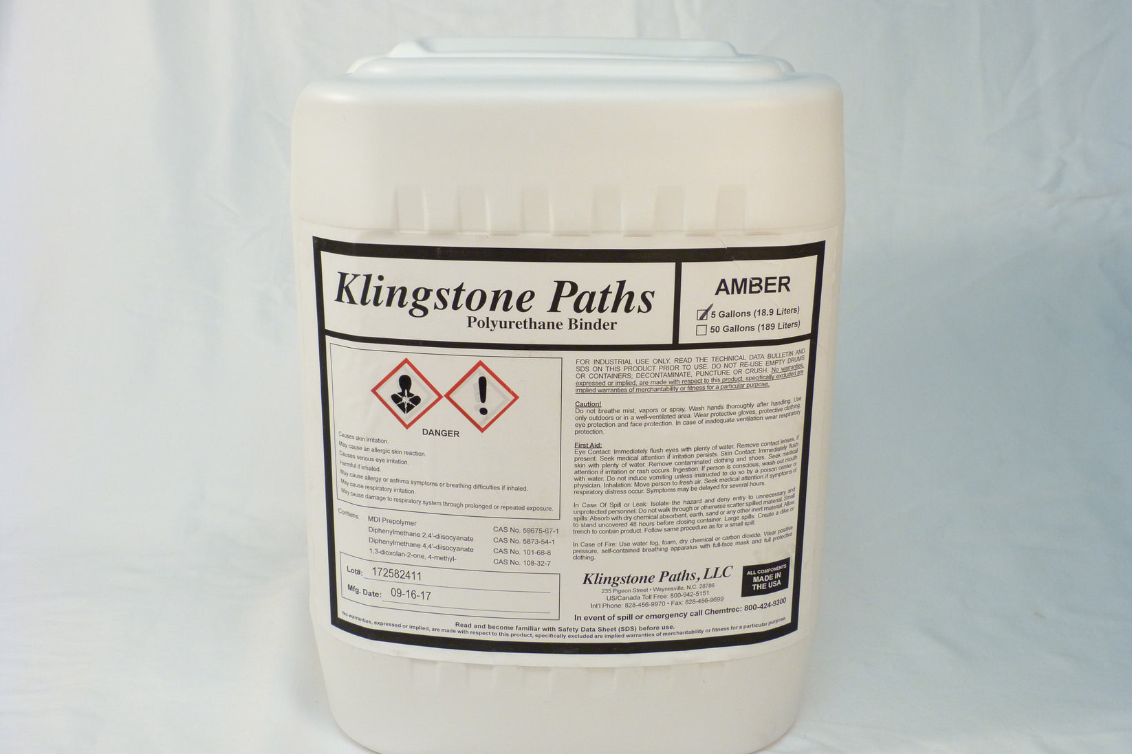 Klingstone Paths Five Gallons - Amber - Patented Pathway Stabilizers ...